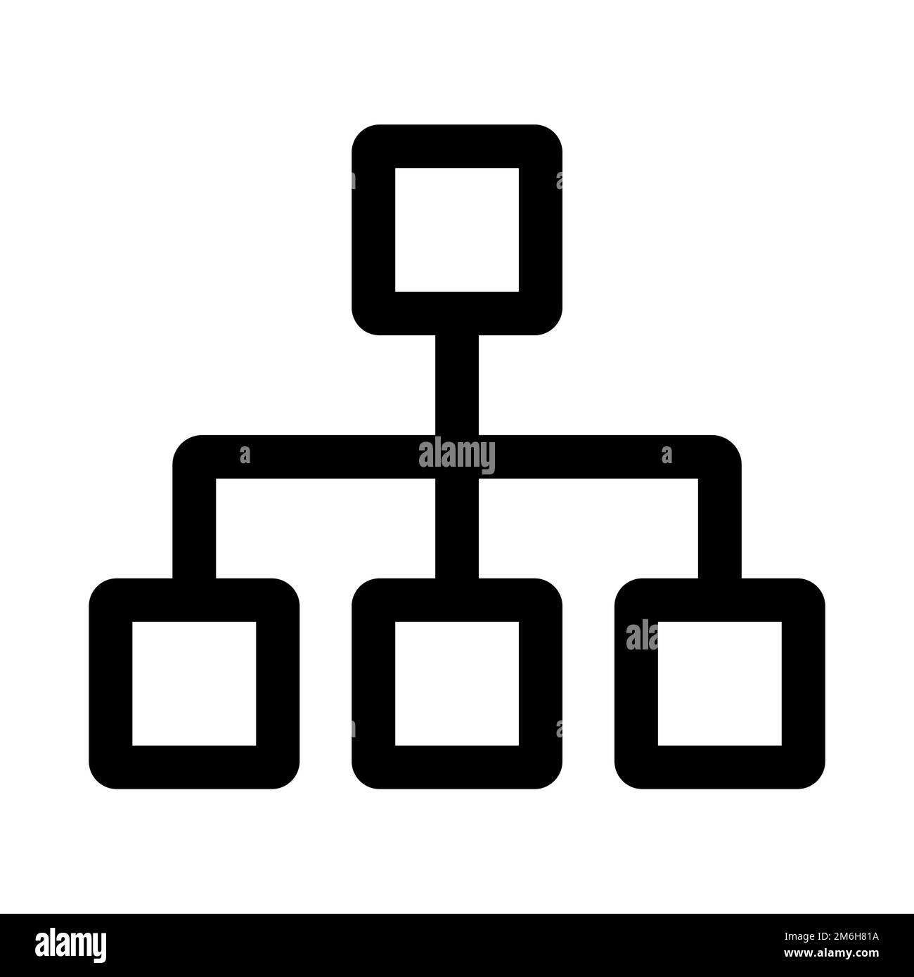 Organization diagram icon line isolated on white background. Black flat ...