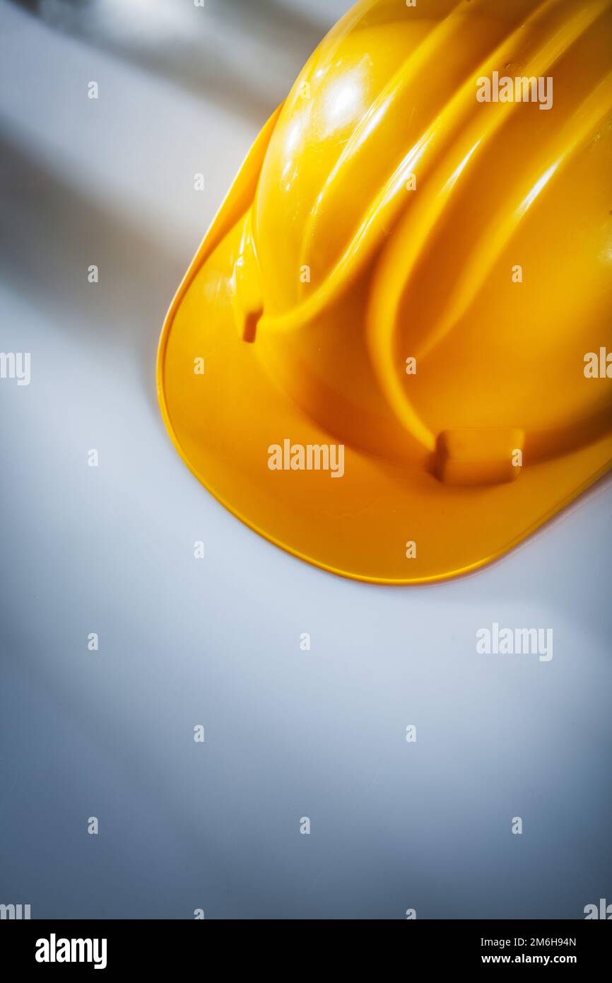 Safety building helmet on white background Stock Photo - Alamy