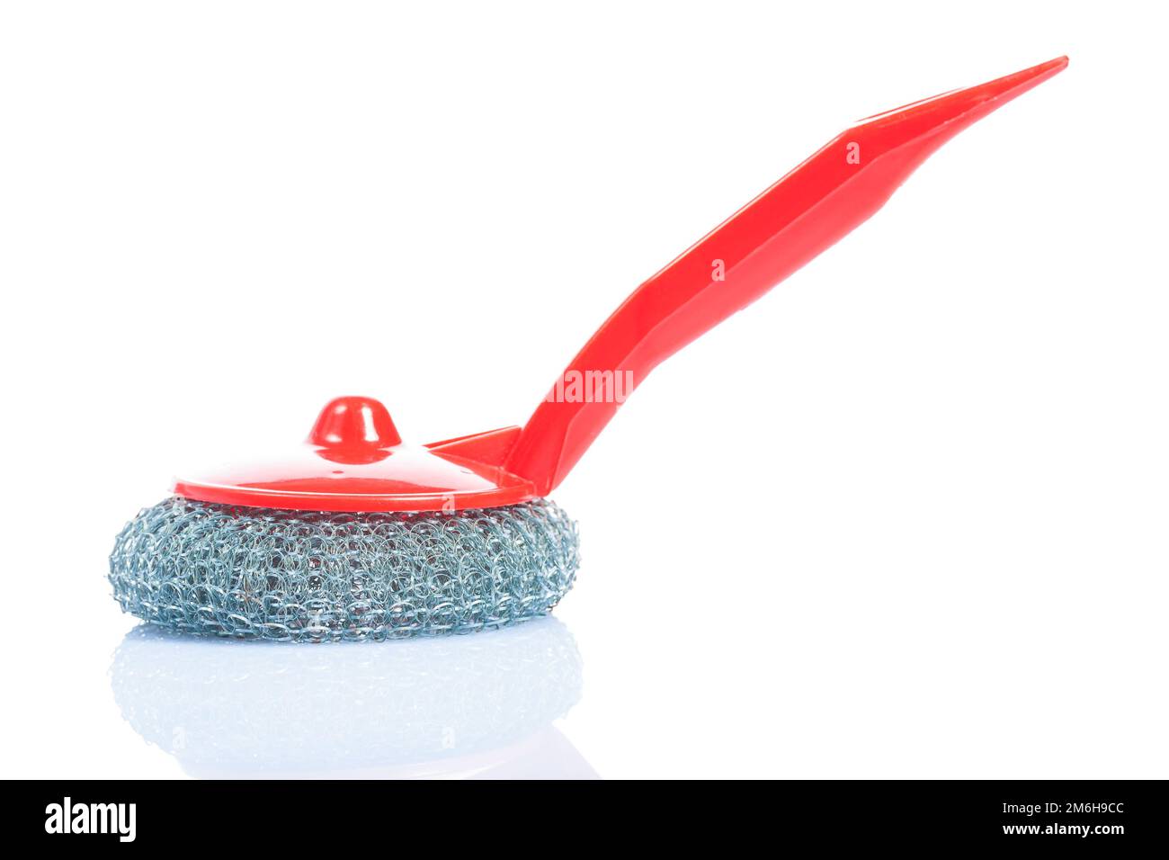 scrub brush with red handle isolated Stock Photo - Alamy