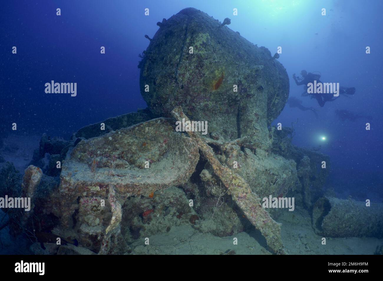 Remains of a steam locomotive from the Second World War on the seabed ...
