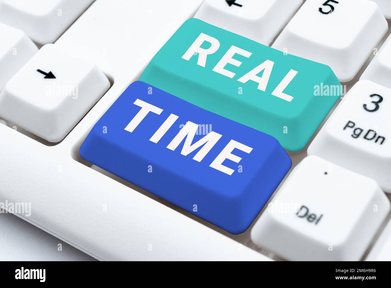 Sign displaying Real Time. Concept meaning the actual time during which ...