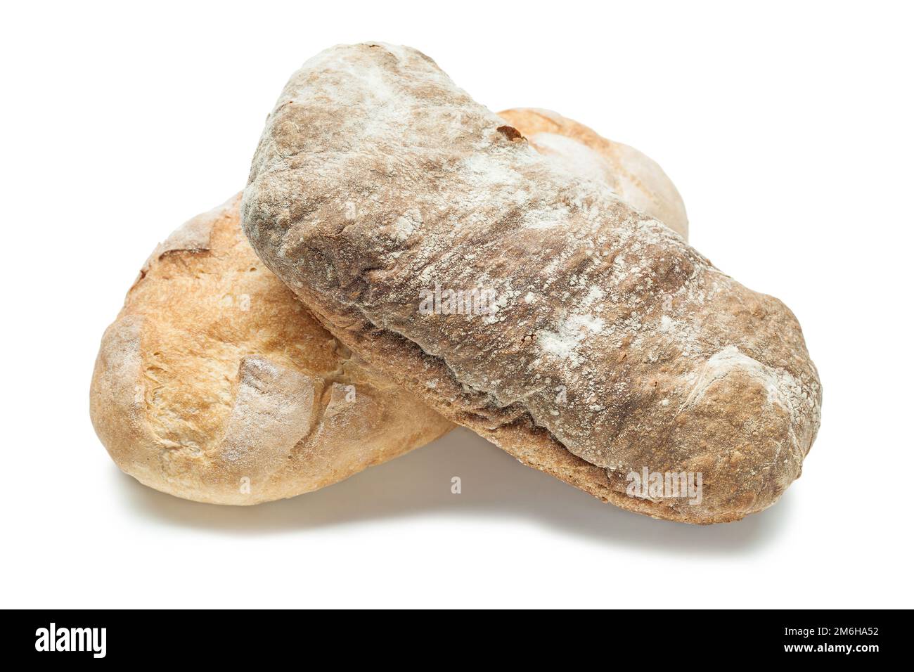 stack of two loafs of bread isolated on white background Stock Photo ...