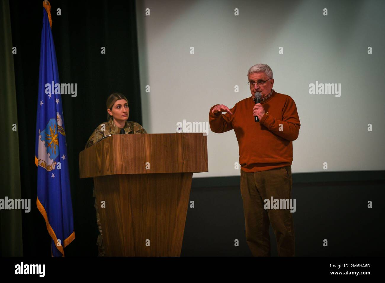 Holocaust survivor Paul Sved, right, recounts his experiences of the ...