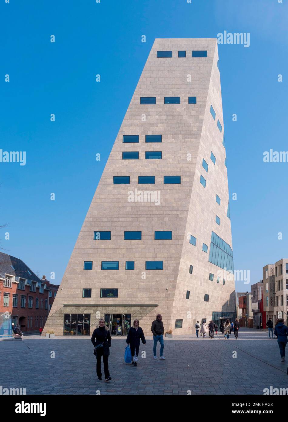 A skyscraper with modern architecture, Forum in the heart of Groningen ...