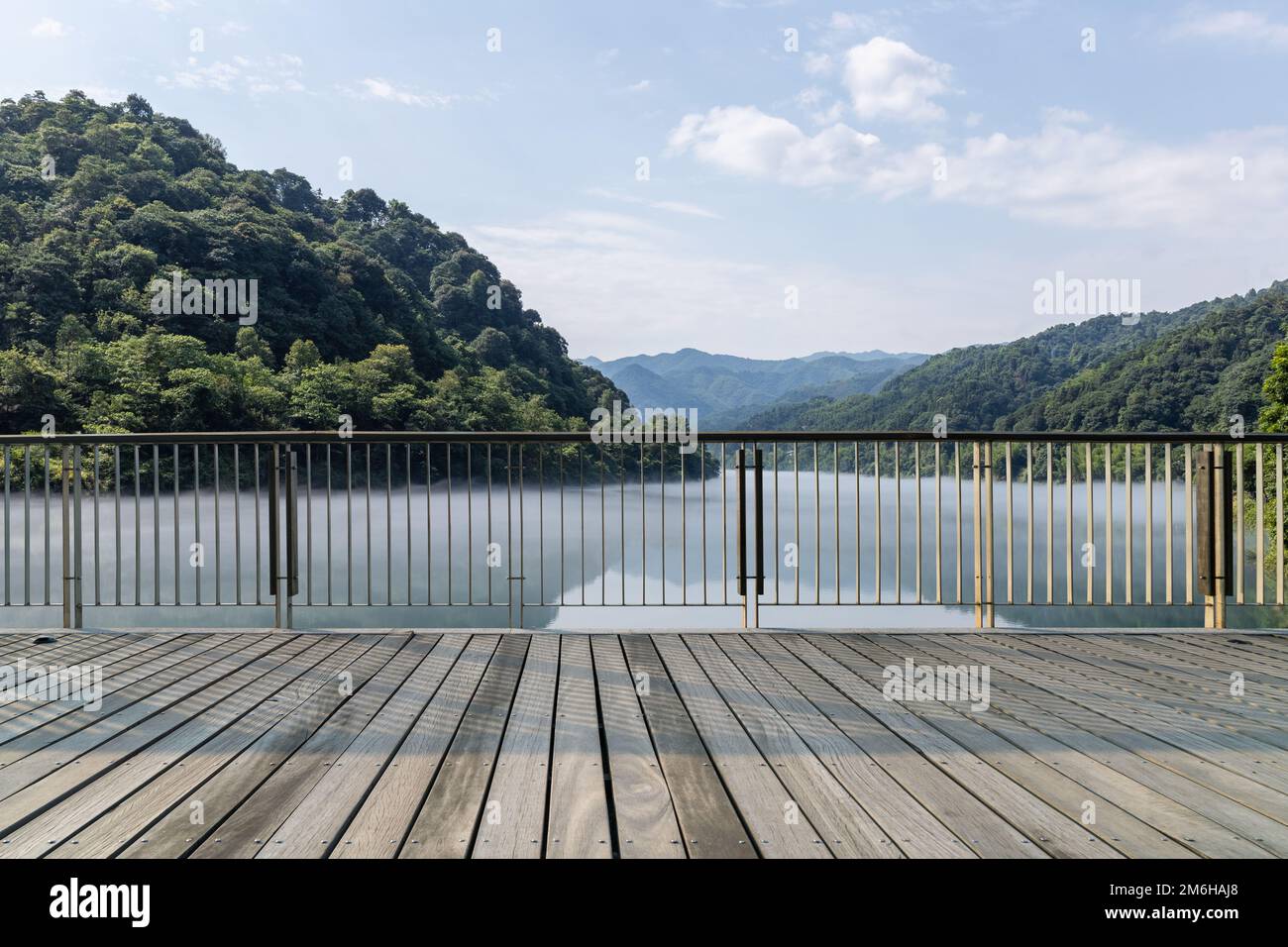 Fresh nature scene of fog river Stock Photo - Alamy