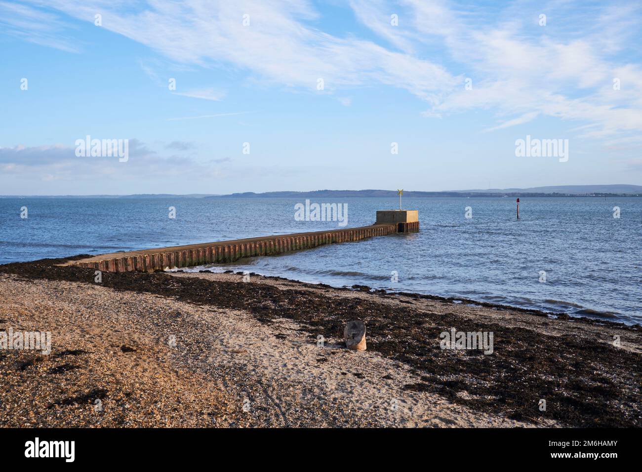Keyhaven marshes looking out to the Solent water Stock Photo - Alamy
