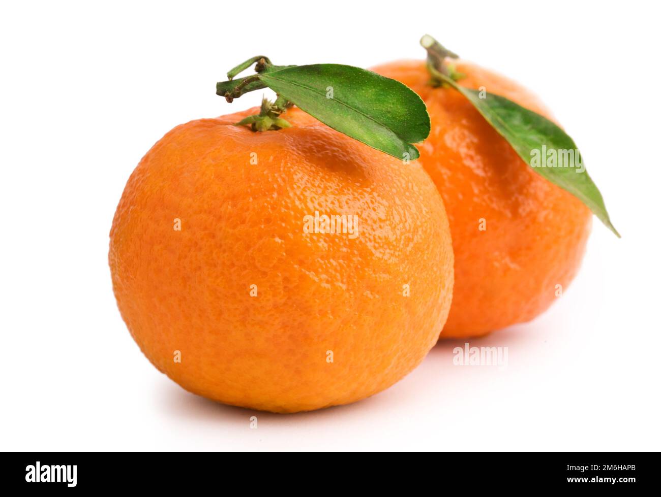 two tangerine with leaves Stock Photo - Alamy