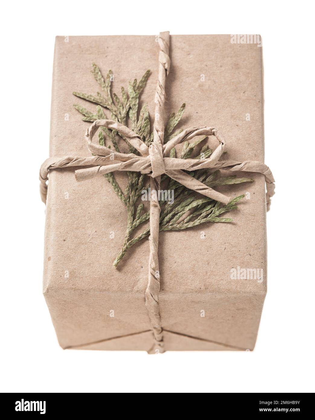 Vintage handmade gift box isolated on white Stock Photo - Alamy