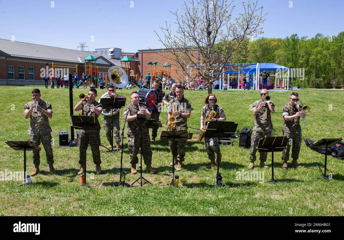 U.S. Marines with the Quantico Marine Corps Band perform during the ...