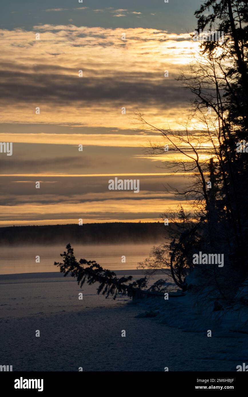 Sunrise Waskesiu Saskatchewan Stock Photo - Alamy