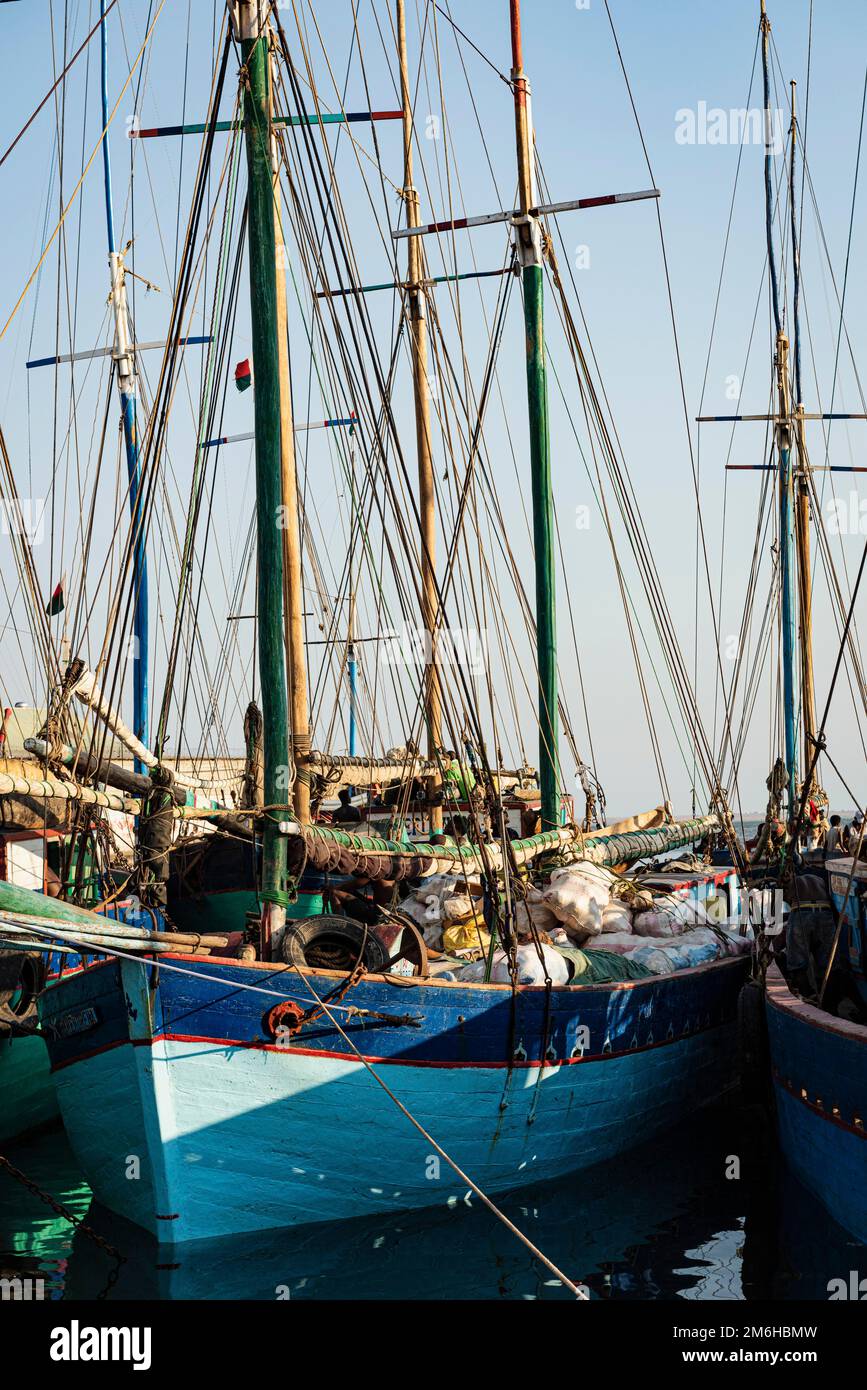 Fishing boats, old harbour, Mahajanga, Madagascar Stock Photo - Alamy