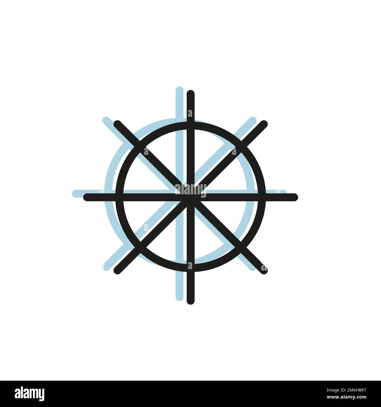 Ship wheel icon vector. Line symbol isolated. Trendy flat outline ui ...