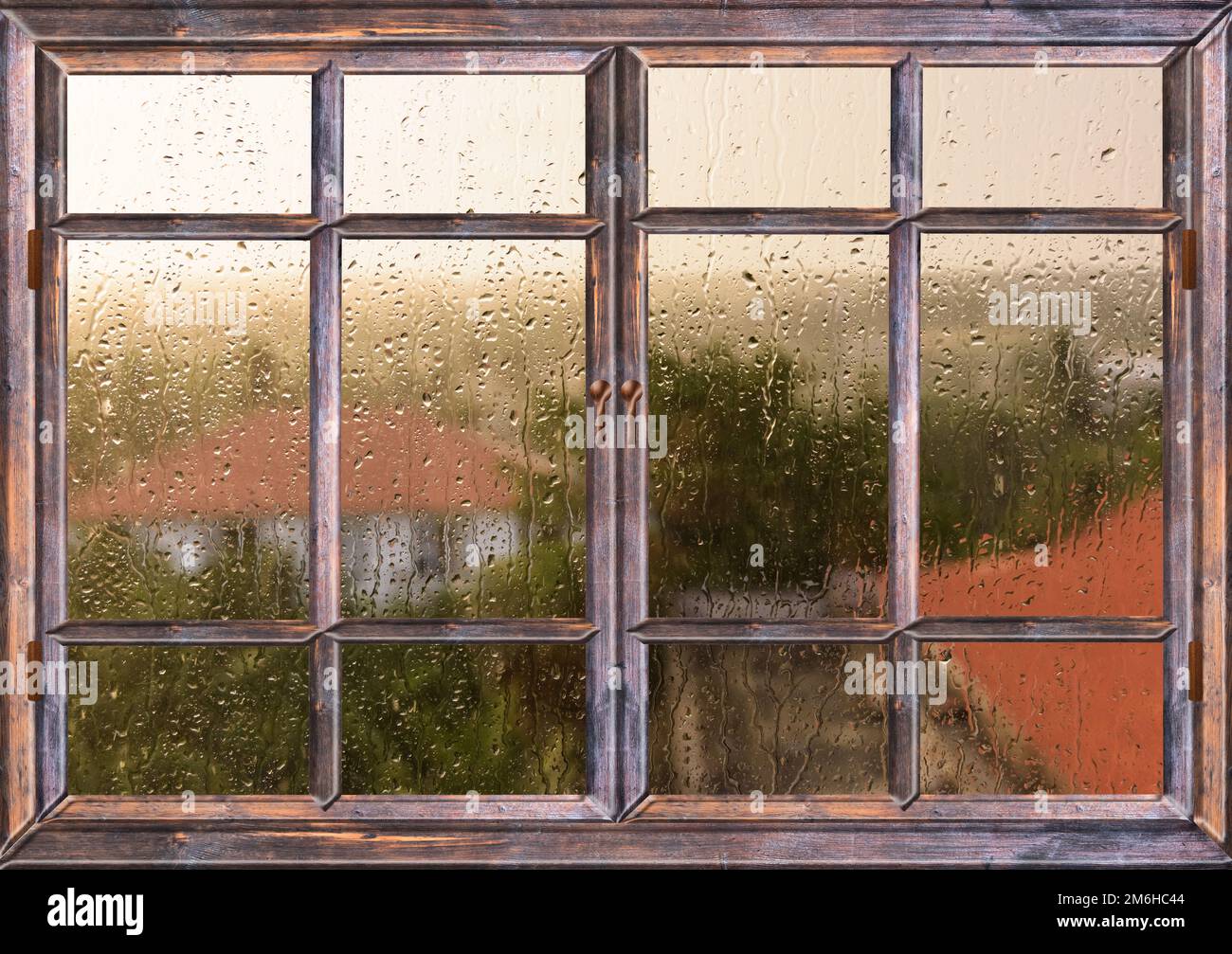 Window glass with a drop of rain Stock Photo - Alamy