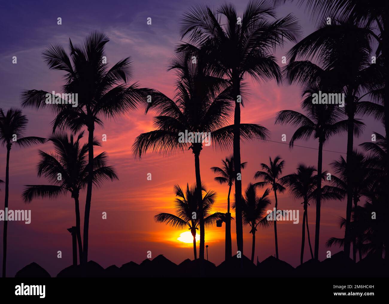 Beautiful sunset of the caribbean Stock Photo - Alamy
