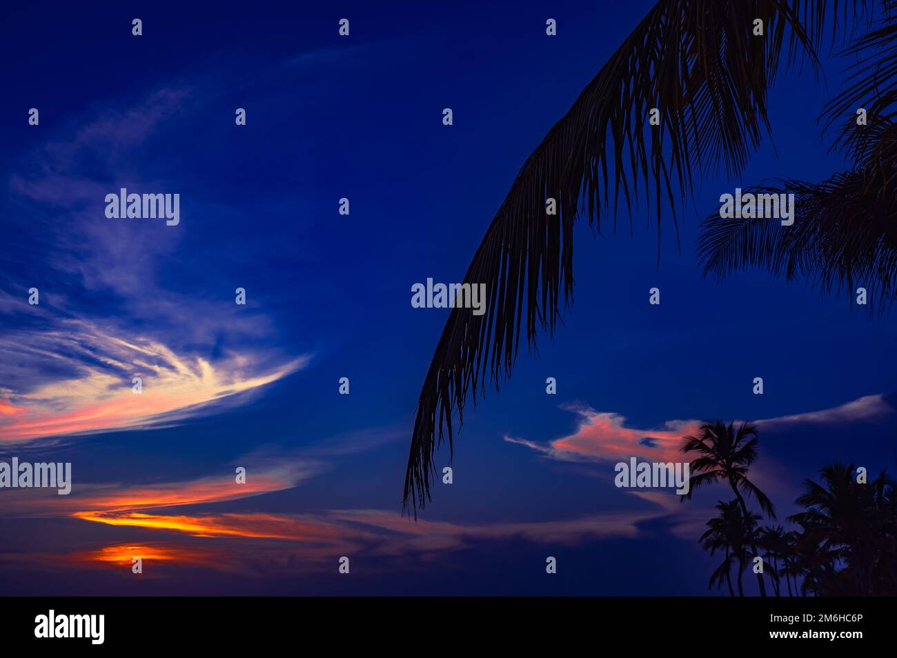 Beautiful sunset of the caribbean Stock Photo - Alamy