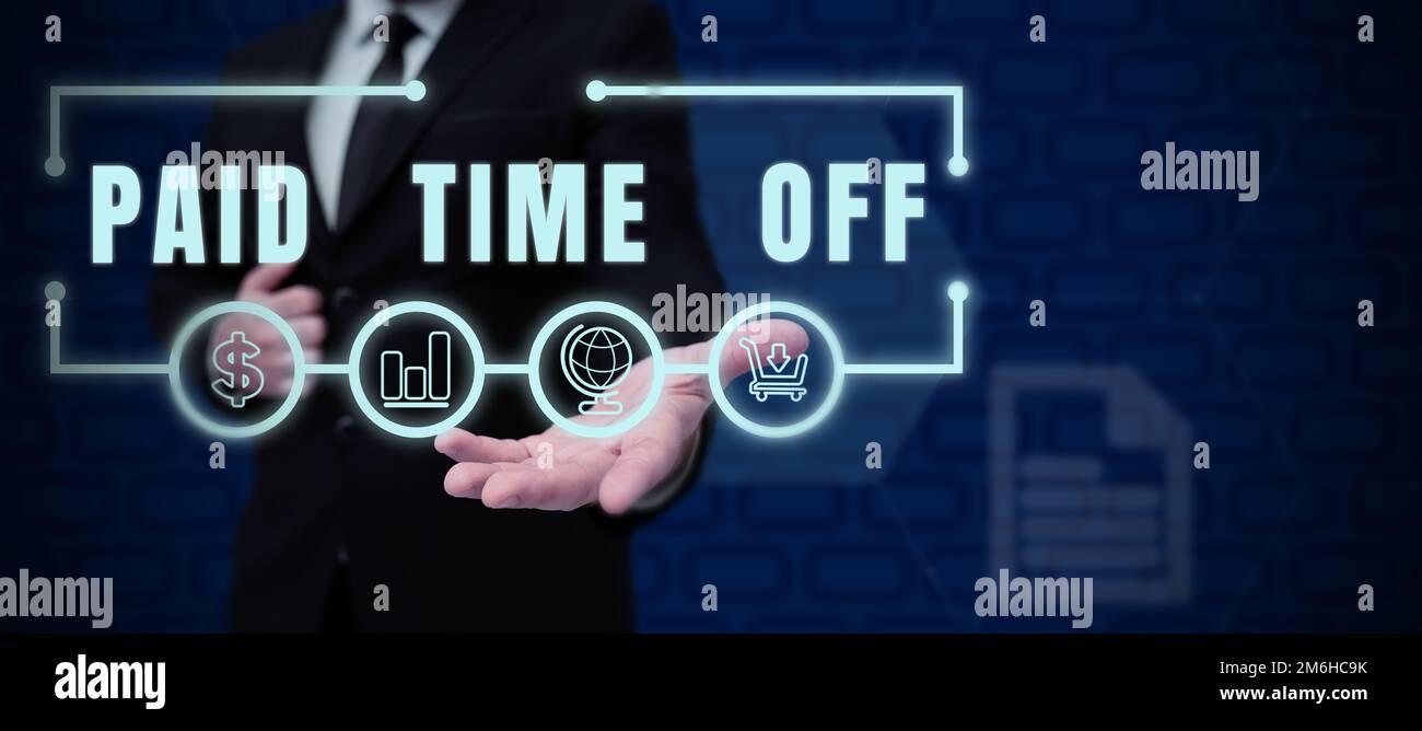 Writing displaying text Paid Time Off. Word Written on Receiving ...