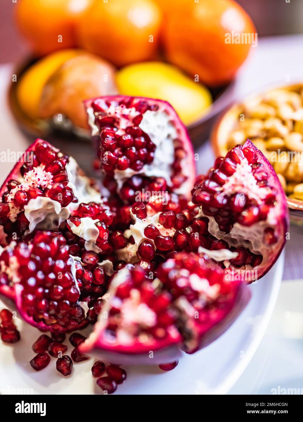 Split open pomegranate fruit hi-res stock photography and images - Alamy