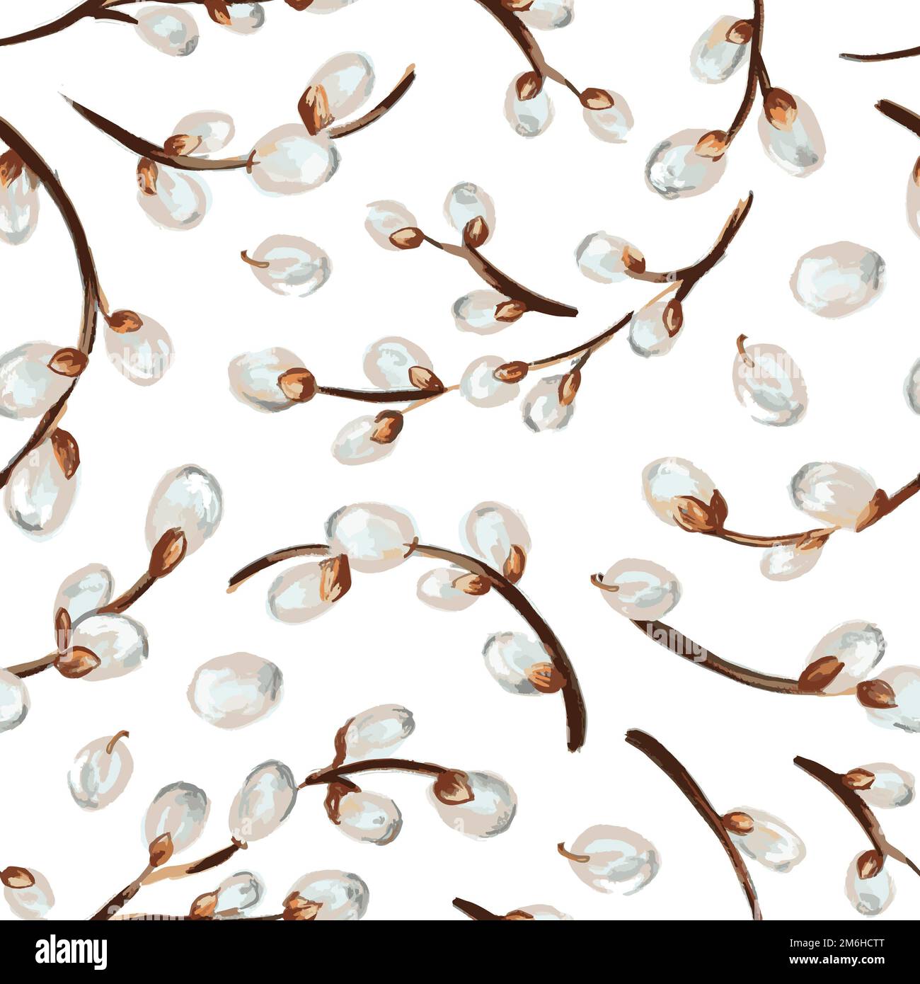 Willow twig seamless pattern. Easter pattern Stock Photo - Alamy