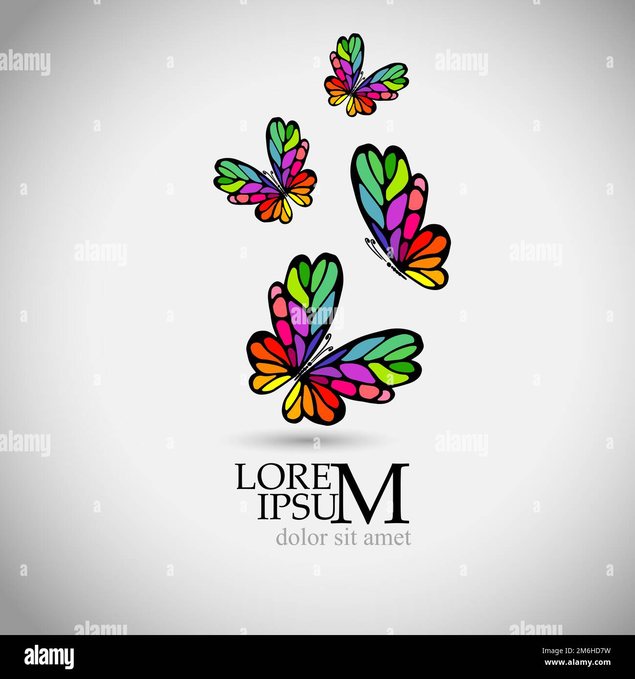Rainbow butterfly logo. Vector illustration Stock Vector Image & Art ...