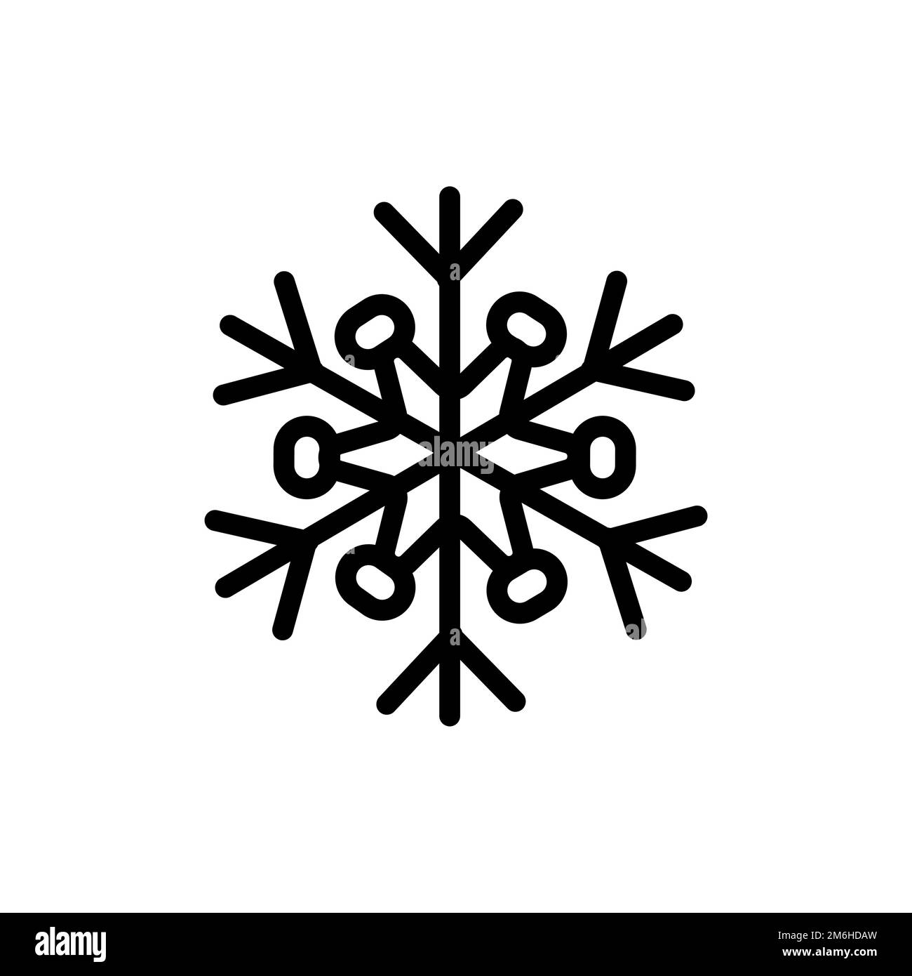Snowflake color line icon. Geometric ornament. Festive decoration ...