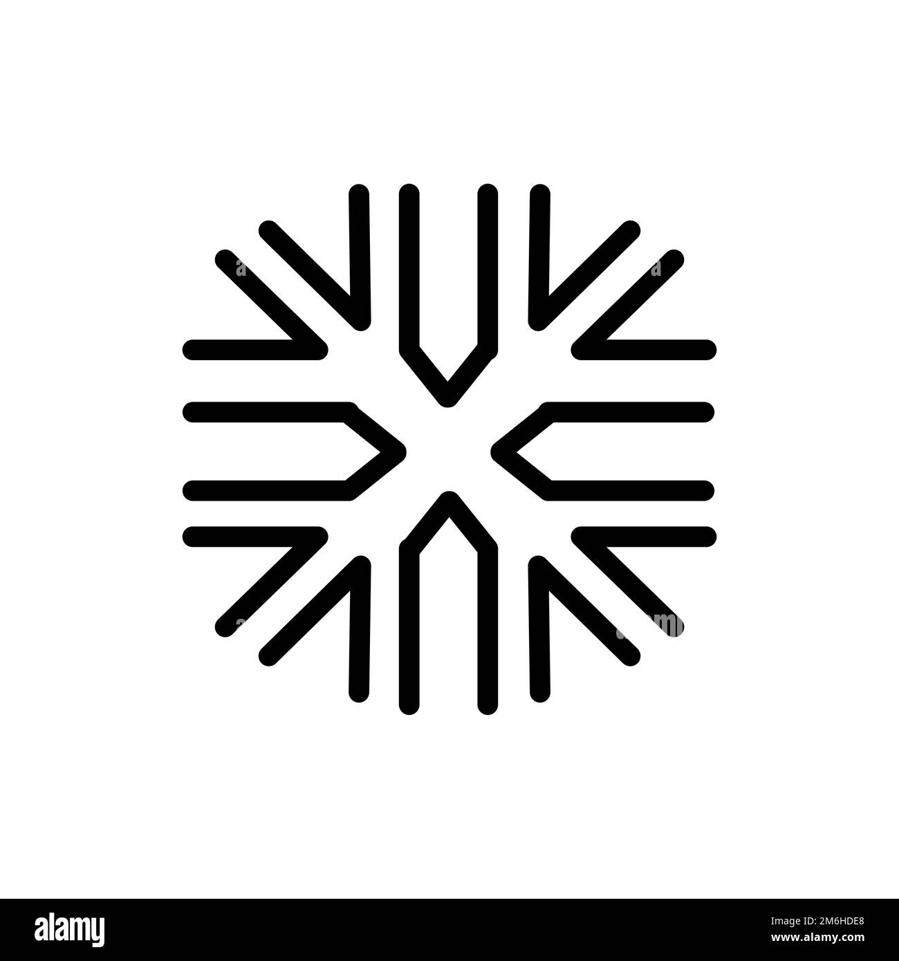 Snowflake color line icon. Geometric ornament. Festive decoration ...