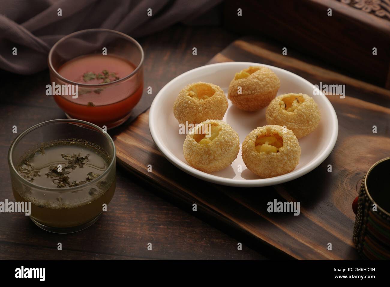 Indian Food Snacks Gol Gappe or Pani Puri or Puchka Water Balls in a ...