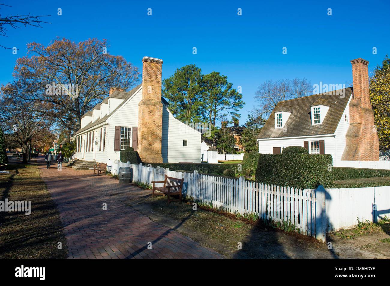 Colonial buildings in historical Williamsburg, Virginia, USA Stock ...