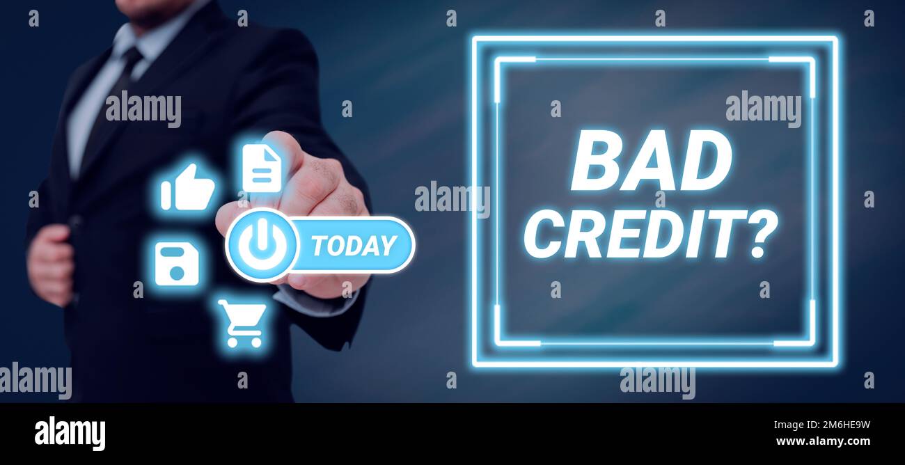 Writing displaying text Bad Credit. Business concept offering help ...