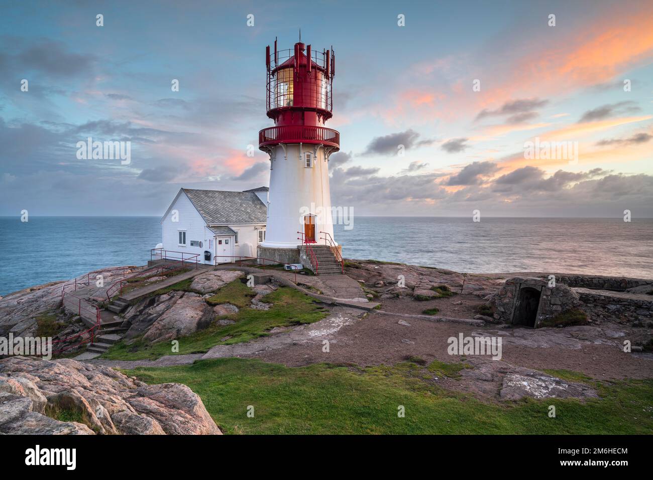 Sunset at Lindesnes Lighthouse, Lindesnes, Norway Stock Photo - Alamy