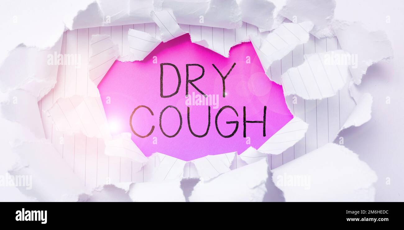 Text sign showing Dry Cough. Business approach cough that are not ...