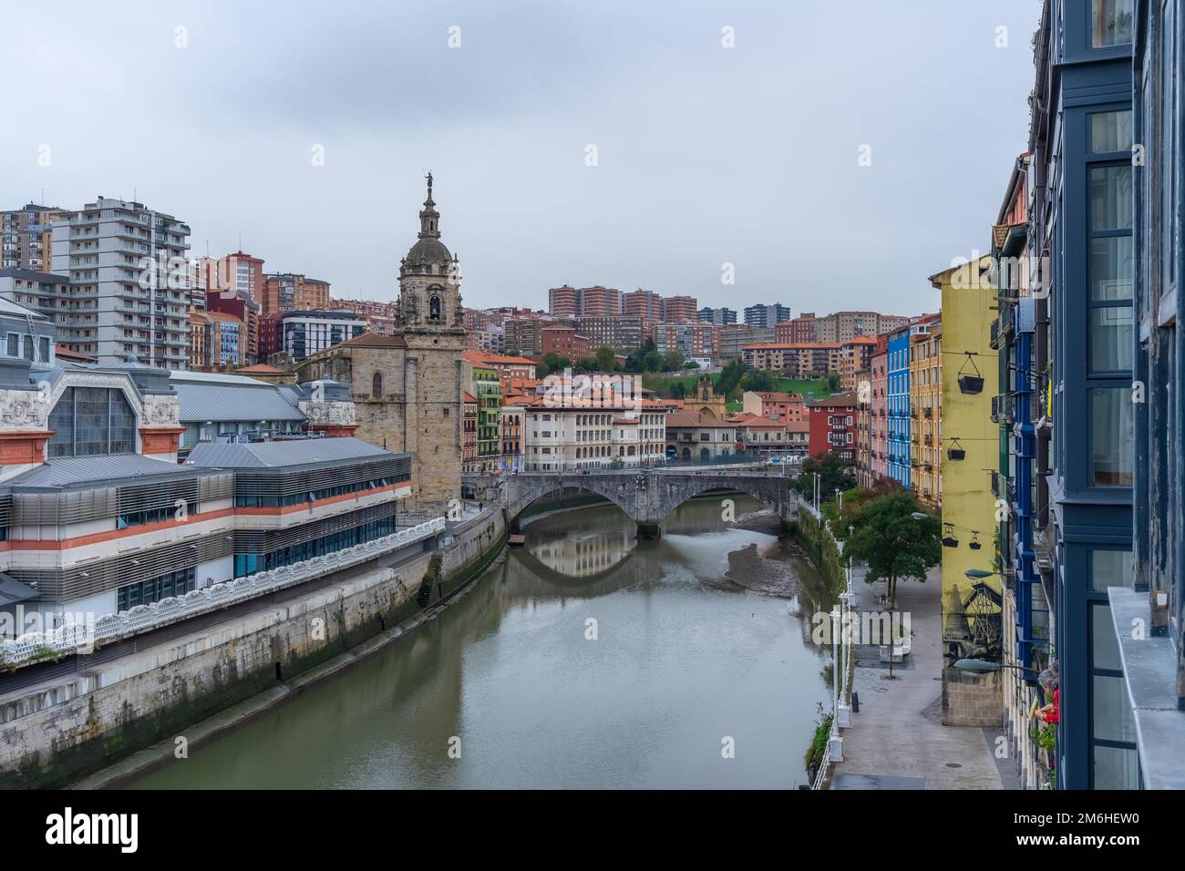 San Anton bridge in the city of Bilbao in Vizcaya. Basque Country Stock ...