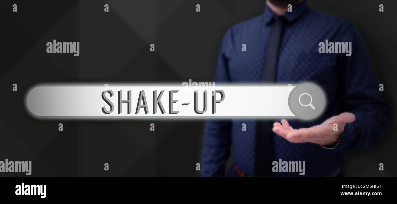 Conceptual display Shake Up. Business idea way of meeting someone or ...