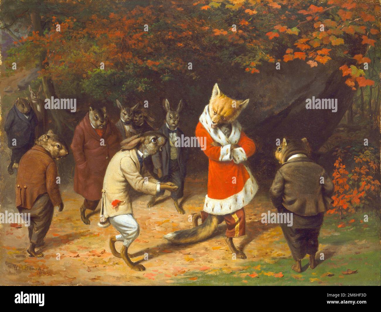 William Holbrook Beard - His Majesty Receives - 1885 - A swaggering fox ...