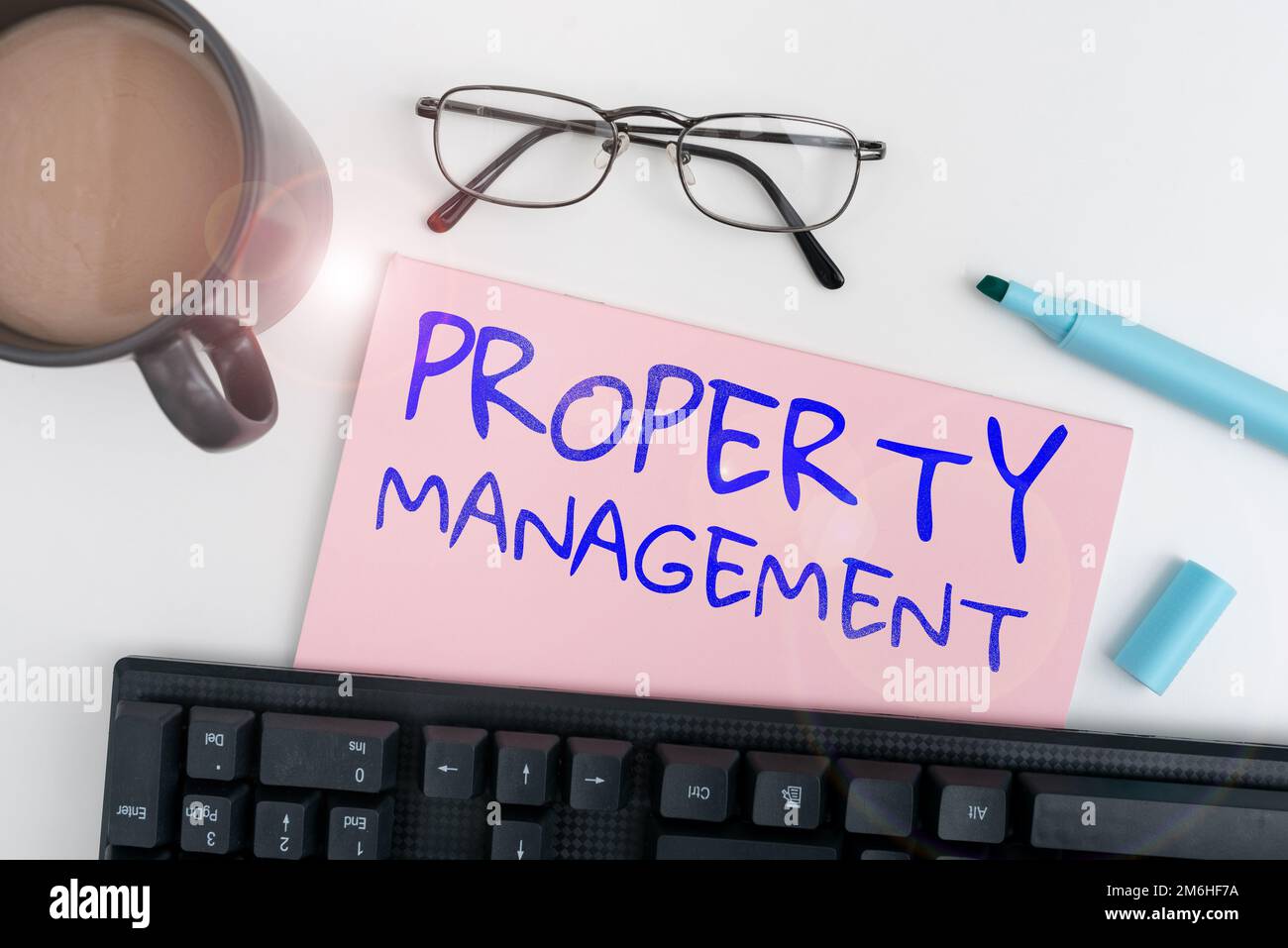 Writing displaying text Property Management. Business idea Overseeing ...