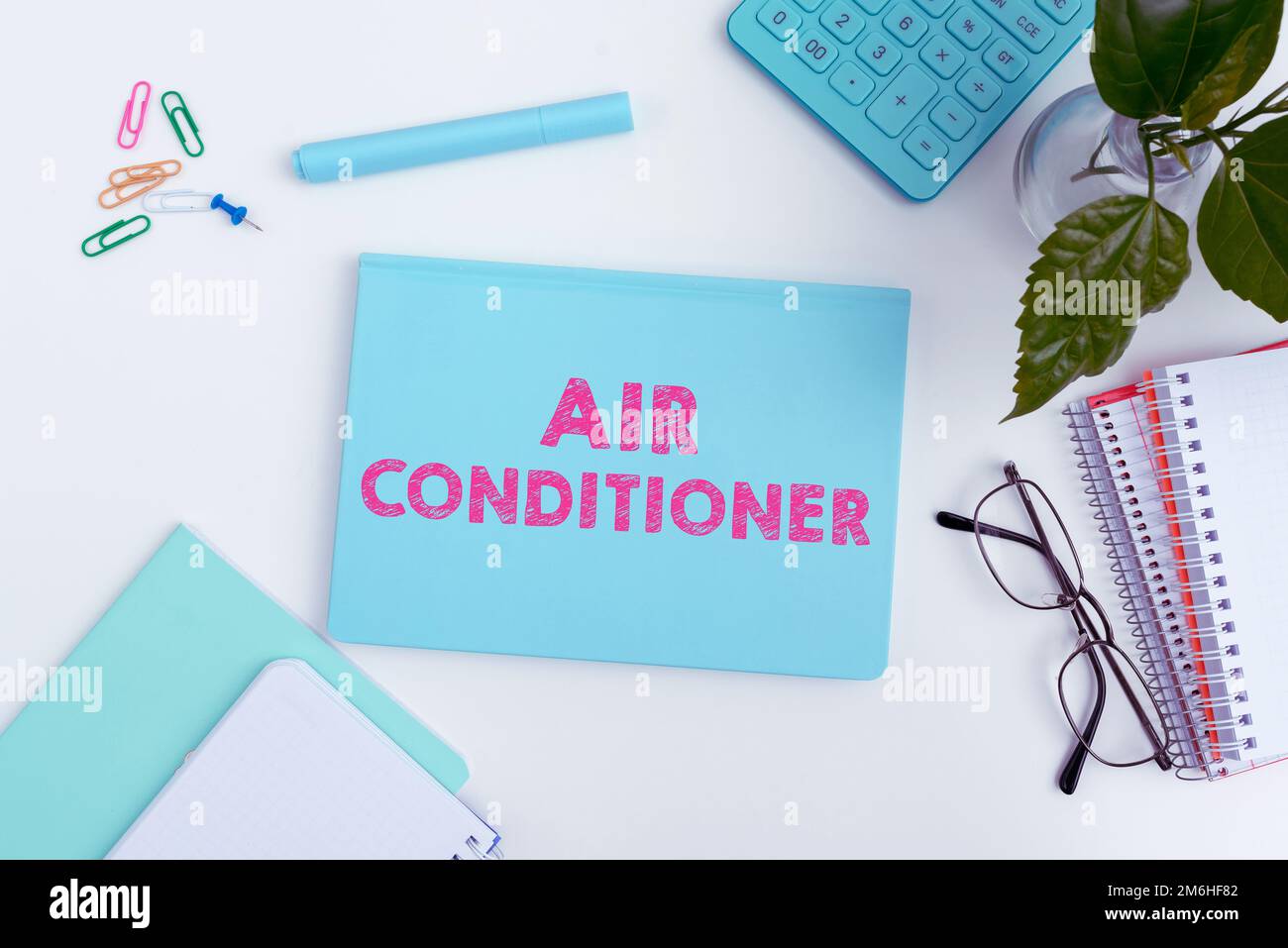 Writing displaying text Air Conditioner. Business overview apparatus ...