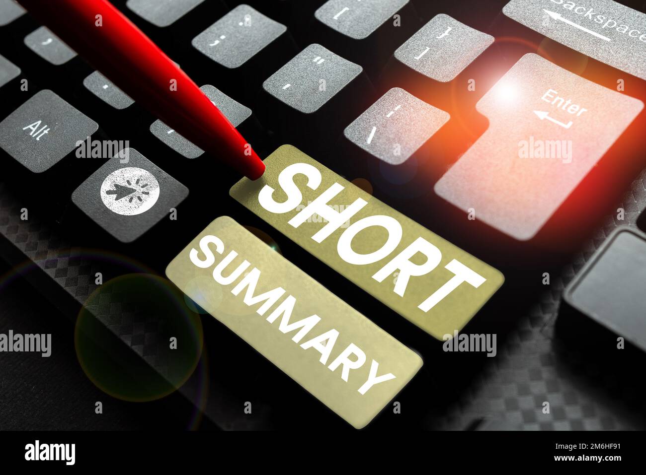 Sign displaying Short Summary. Concept meaning Brief statement of main ...