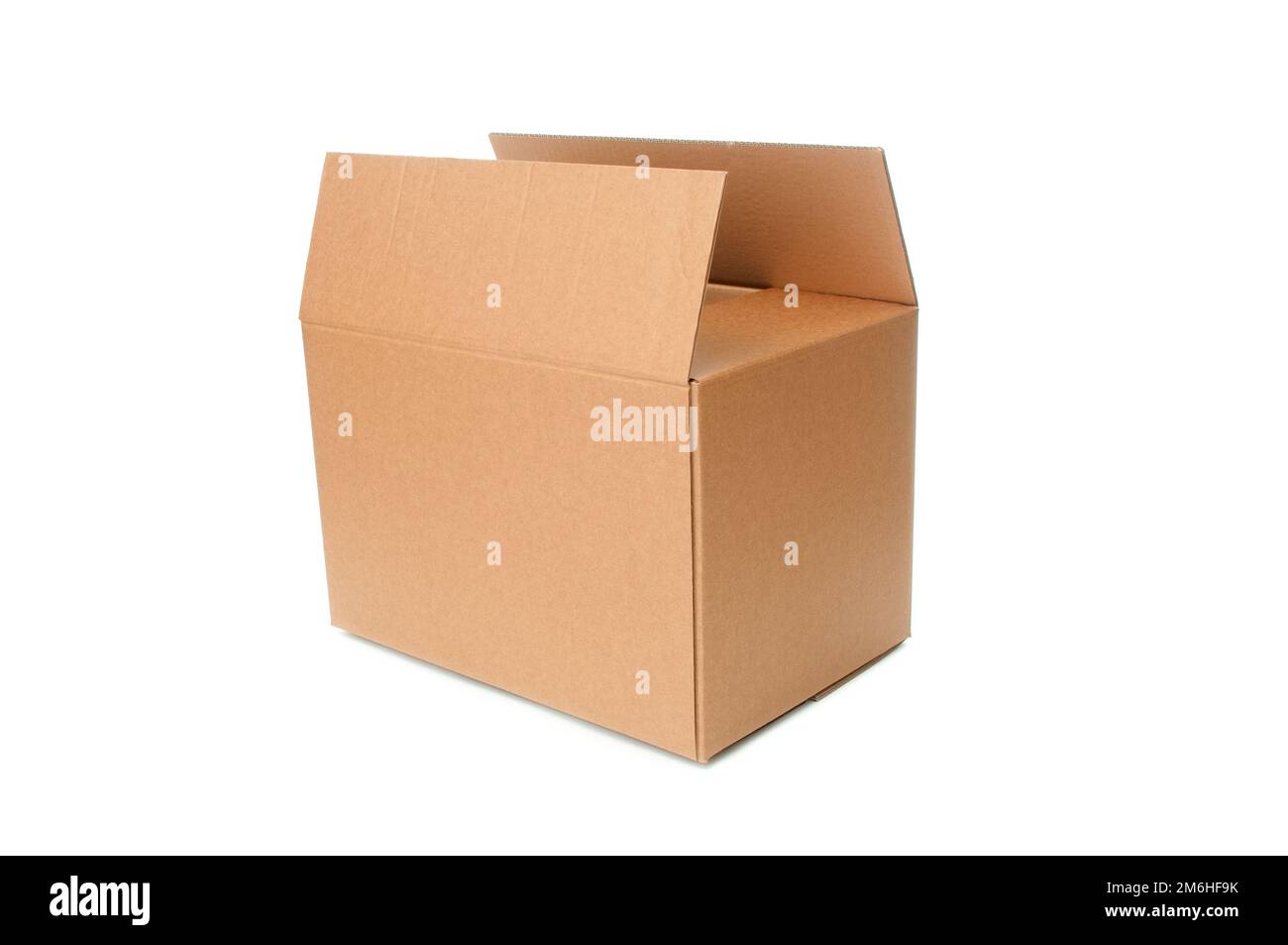 Open cardboard box close up isolated on a white background Stock Photo ...