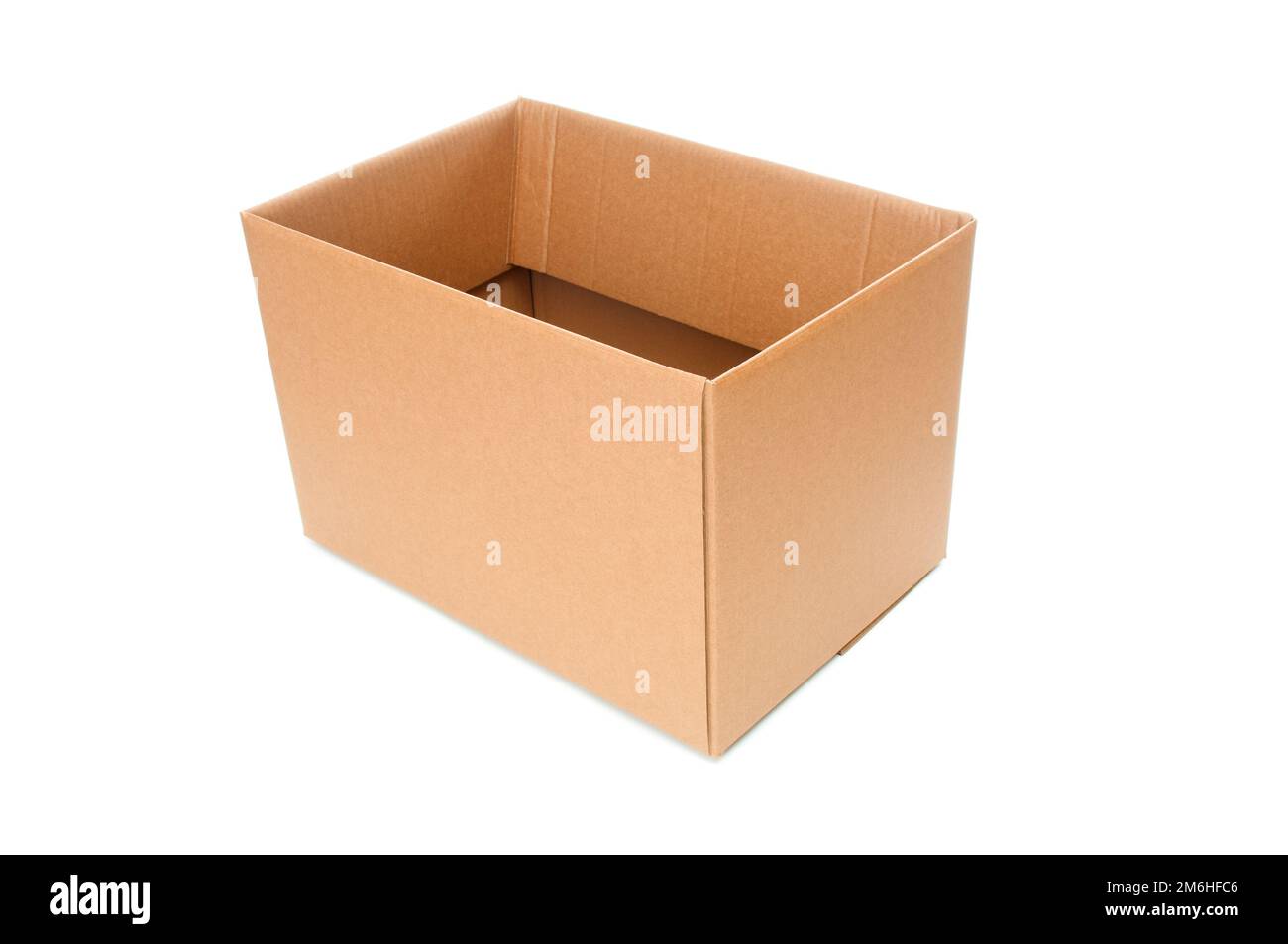 Open cardboard box close up isolated on a white background Stock Photo ...