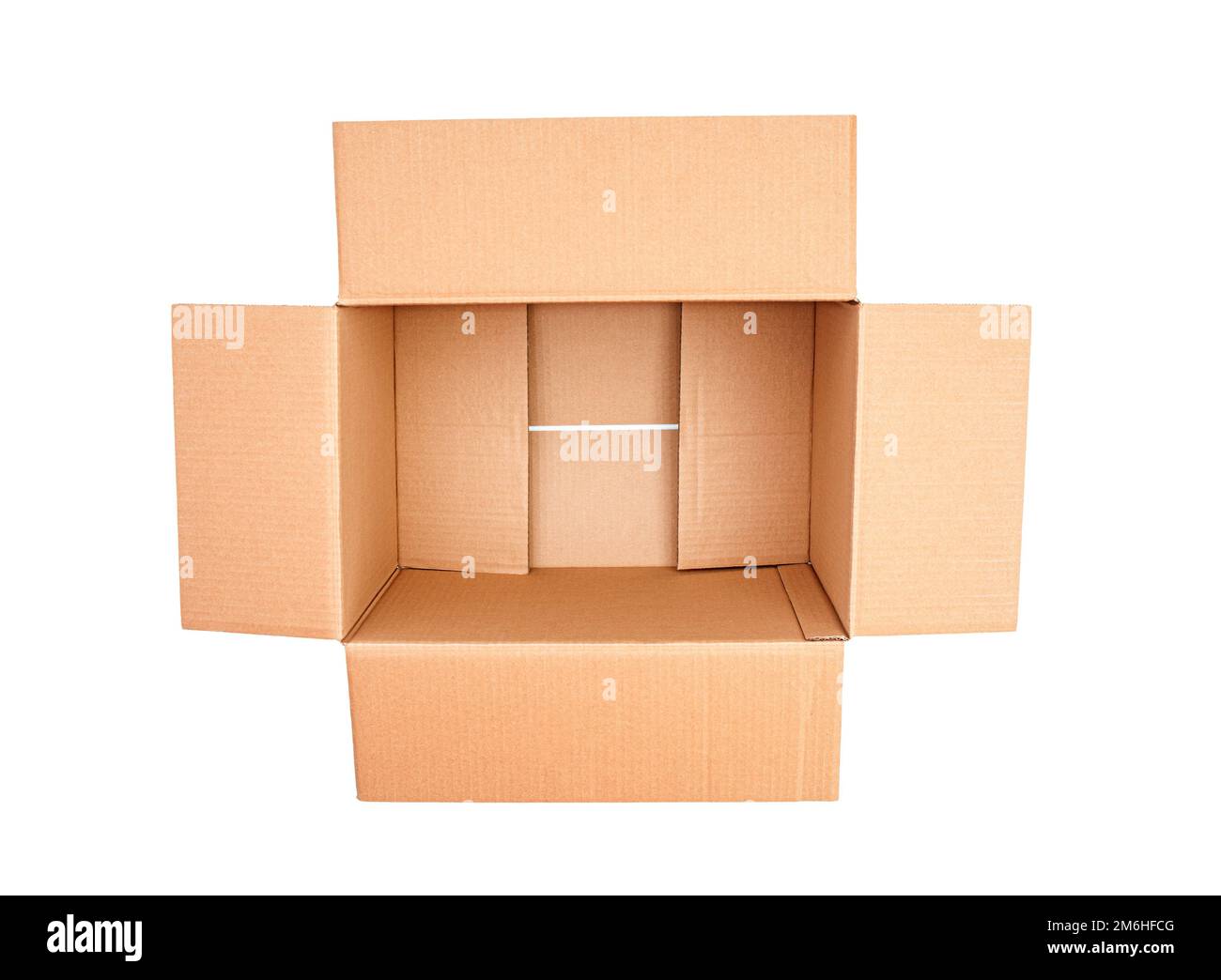 Open cardboard box close up isolated on a white background Stock Photo ...