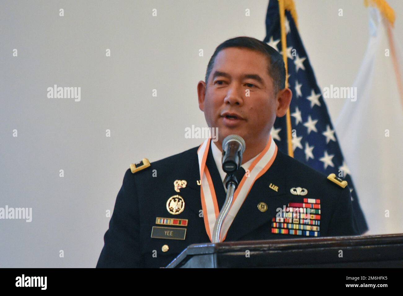 Army Major Gen. Garrett Yee speaks during his retirement ceremony at ...