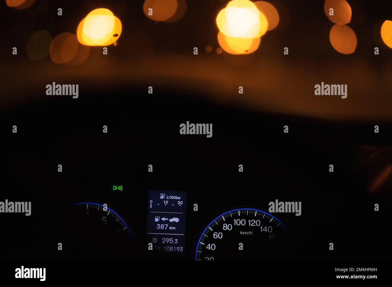 Auto speedometer glow in the dark Stock Photo - Alamy