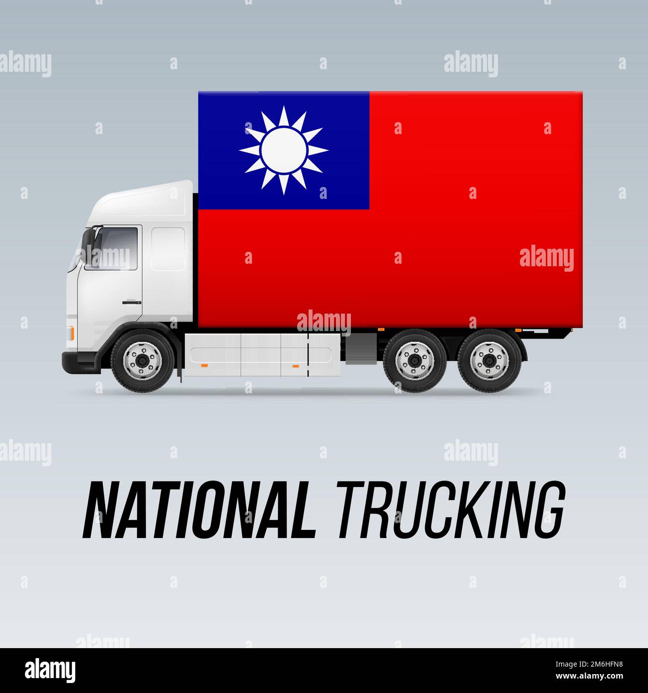 Symbol of National Delivery Truck with Flag of Taiwan. National ...