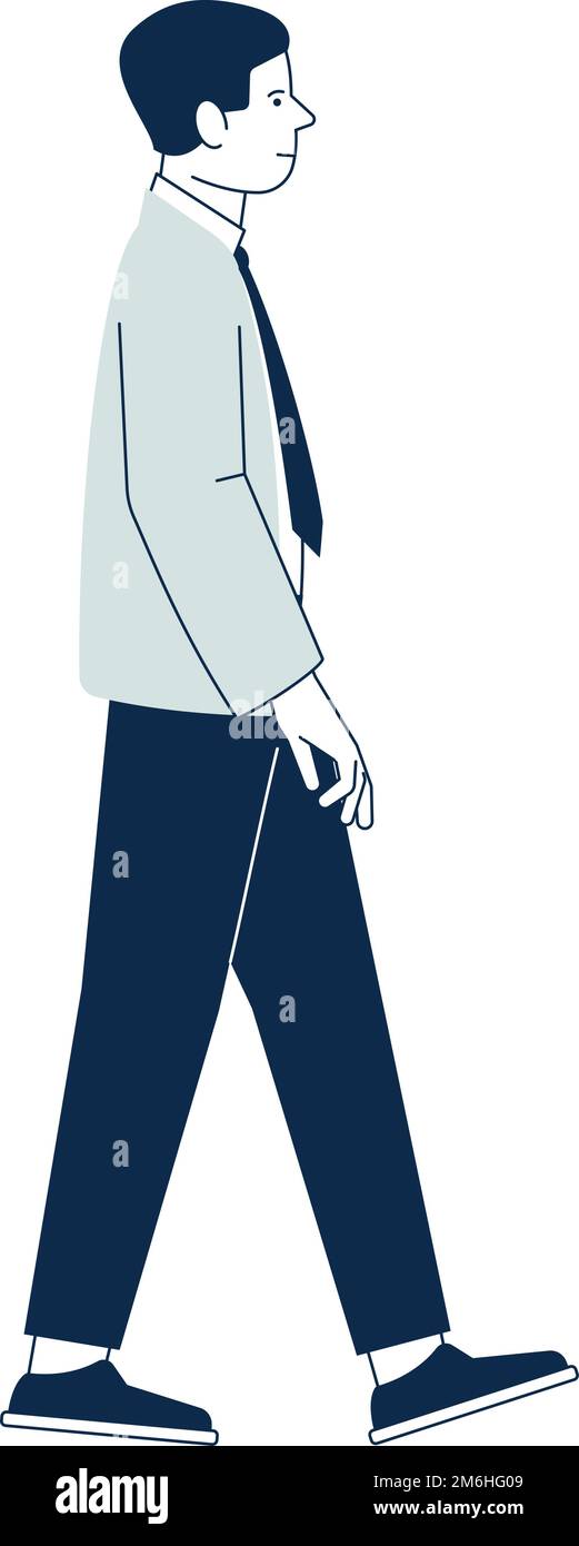 Walking office worker side view. Businessman character Stock Vector ...