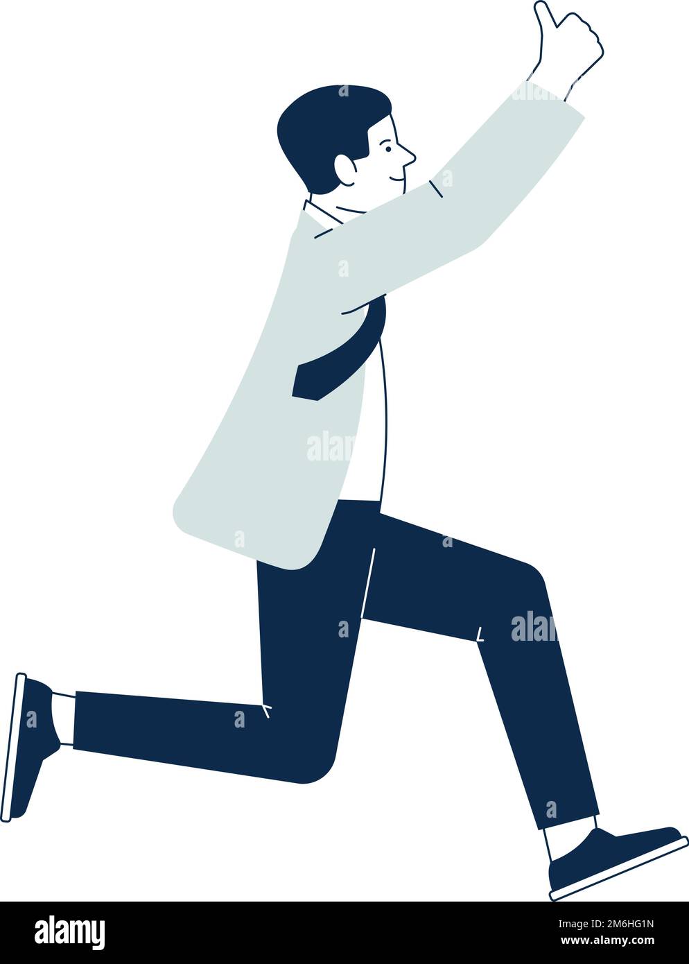 Happy businessman running and jumping. Career success Stock Vector ...