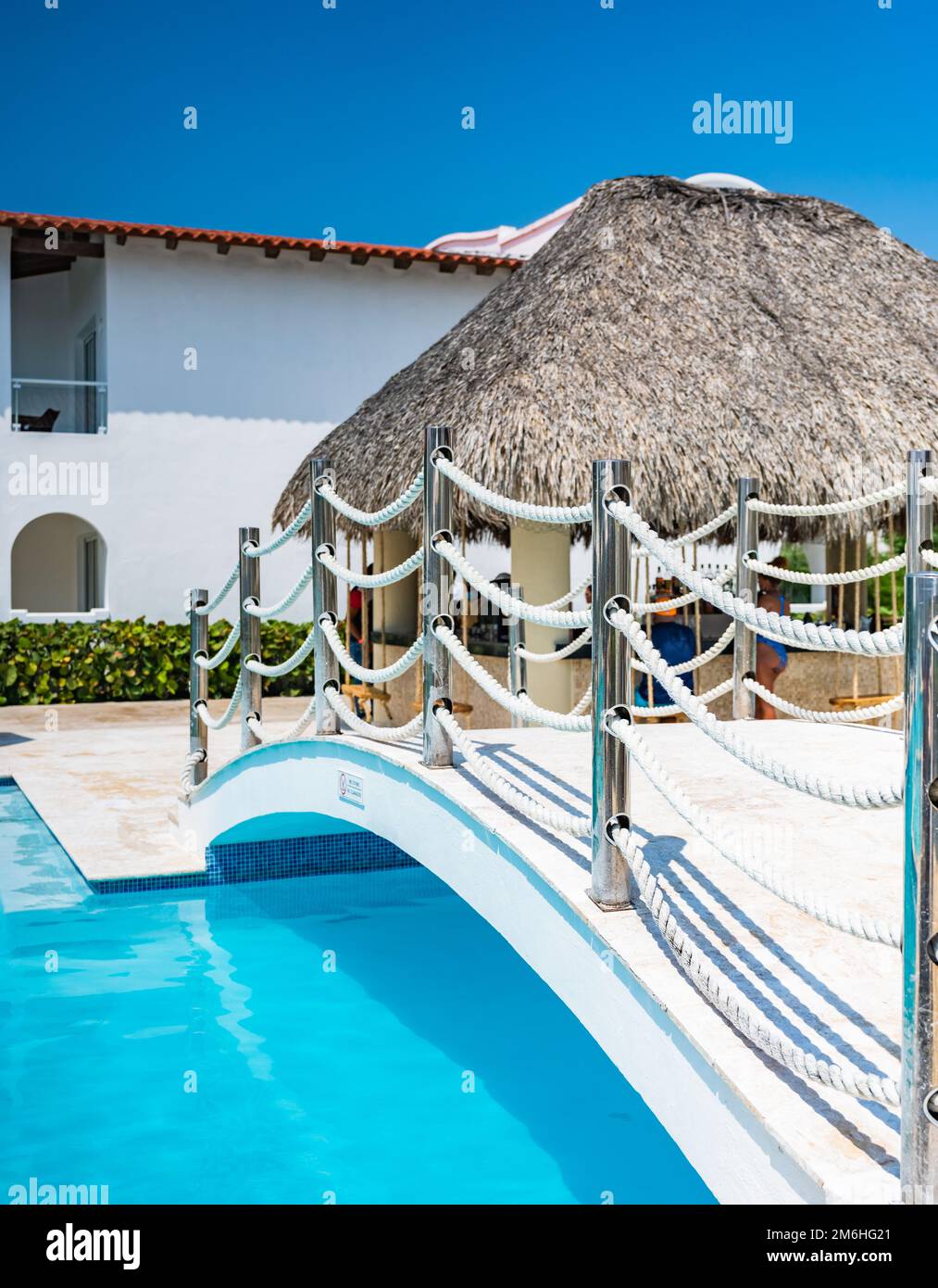 Bridge over the pool Stock Photo - Alamy