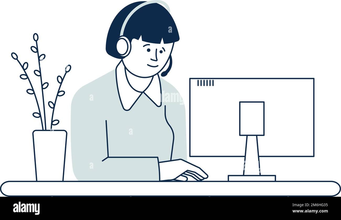 Call agent woman portrait Stock Vector Images - Alamy