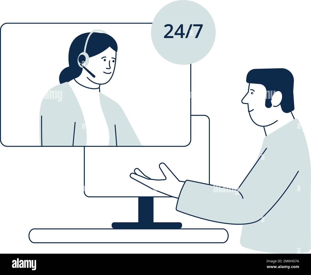 Customer support icon. Online consulting video call Stock Vector Image ...