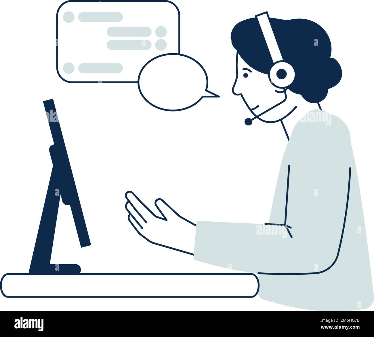 Business woman headset banner Cut Out Stock Images & Pictures - Alamy