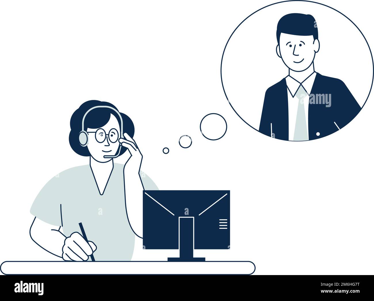 Worker headset avatar character hi-res stock photography and images - Alamy