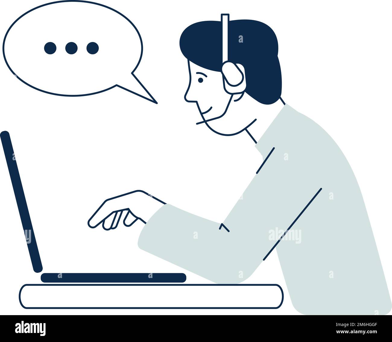 Computer it support worker speaking Stock Vector Images - Alamy